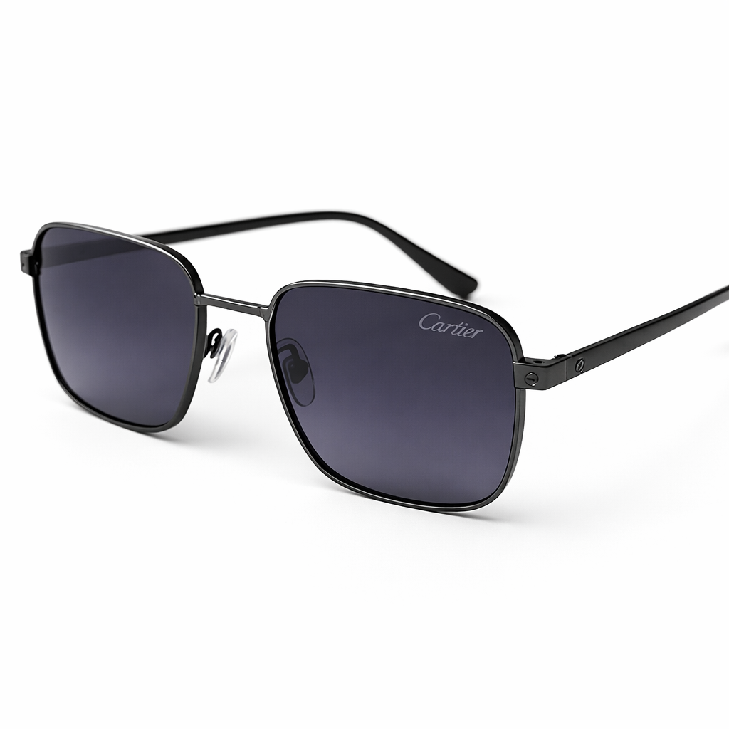 Matte Black Square Aviator Sunglasses for Men | Pakistan – Him & Her ...
